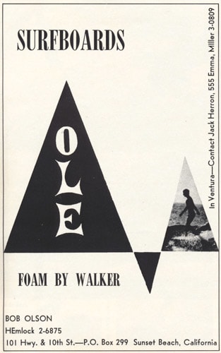 The first 10 surfboard ads from the very first issue of SURFER - Surfer
